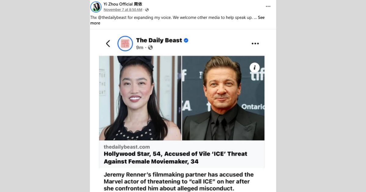 漫威影星「鷹眼」被指性騷擾 向華裔女導演發不雅照 - 娛樂台 - 香港高登討論區